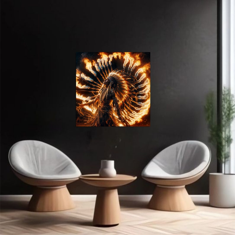 Native American Fire Ceremony Native Americans Canvas Wall Art ...