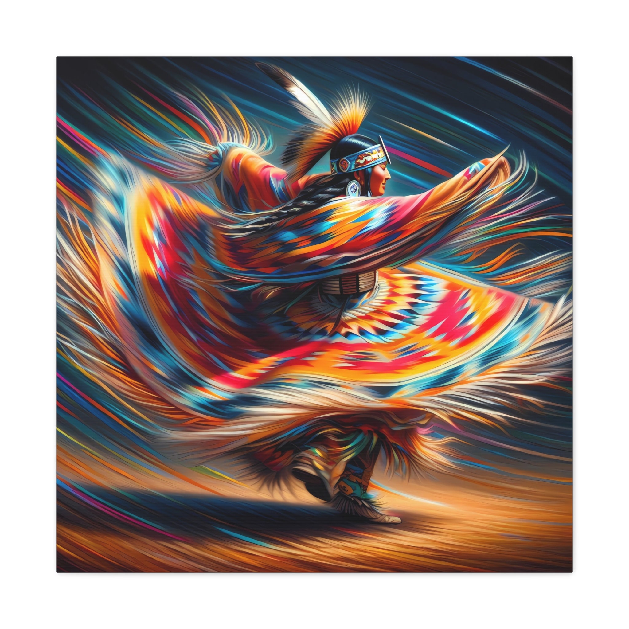 Native American Fancy Shawl Dance Native Americans Canvas Wall Art ...