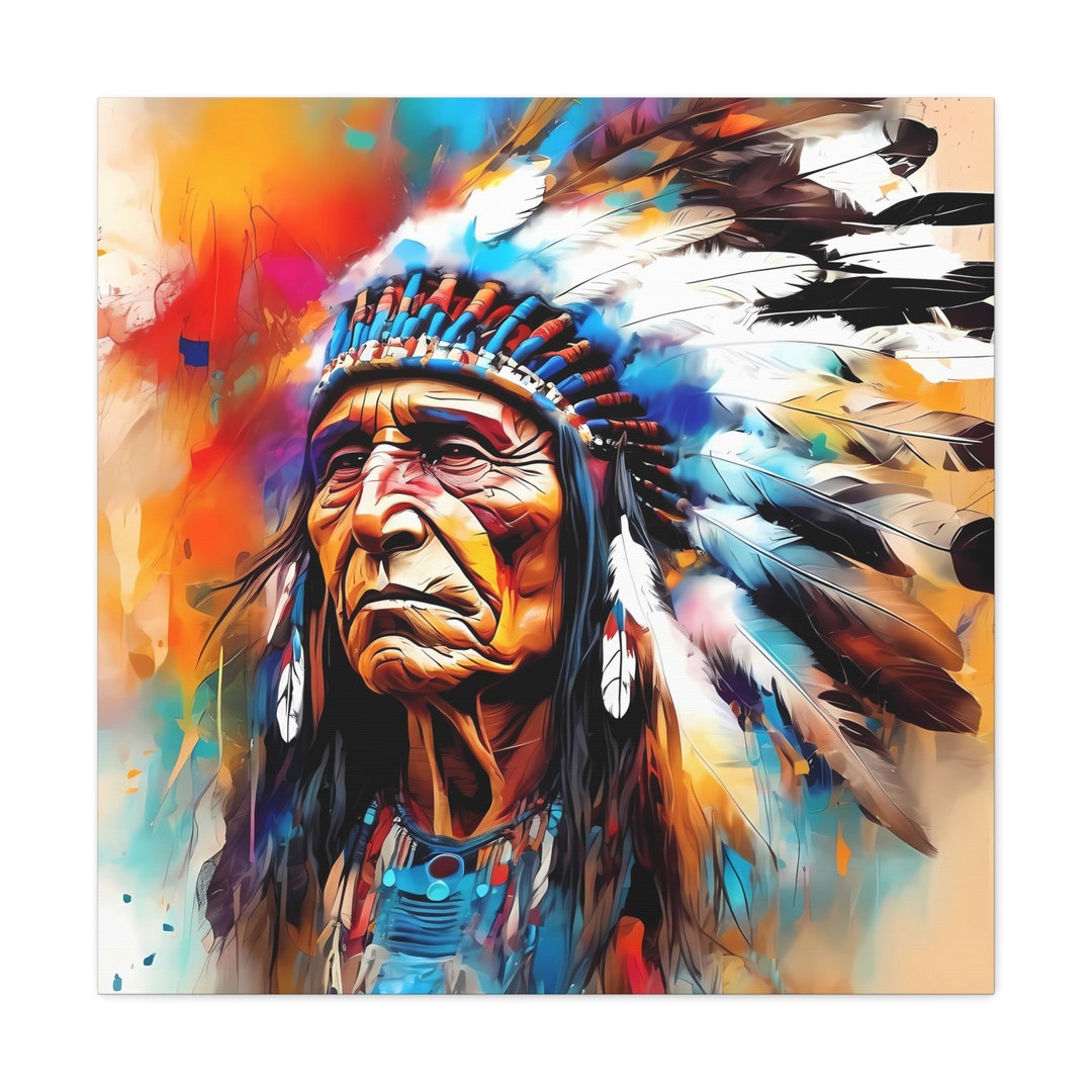 Native Americans Canvas Wall Art Indigenous Tribal Decor Canvas Wall ...