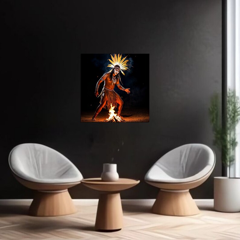 Native American Fire Ceremony Native Americans Canvas Wall Art ...