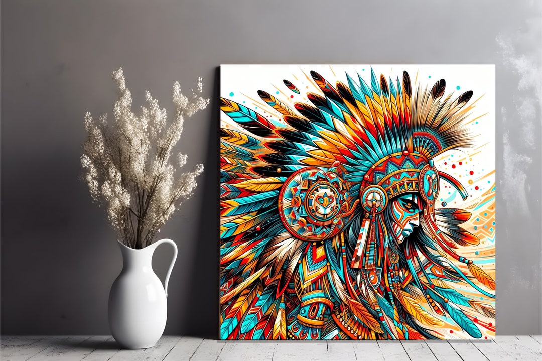 Native Americans Canvas Wall Art Indigenous Tribal Decor Canvas Wall ...