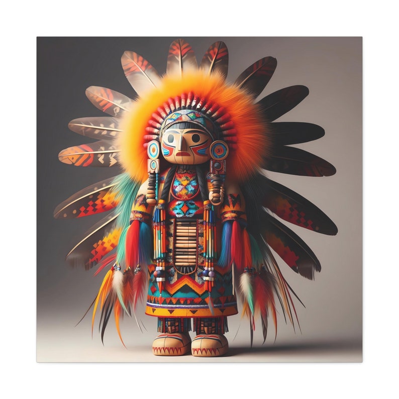 Native American Canvas Wall Art Indigenous Tribal Decor Canvas Wall Hanging Etsy