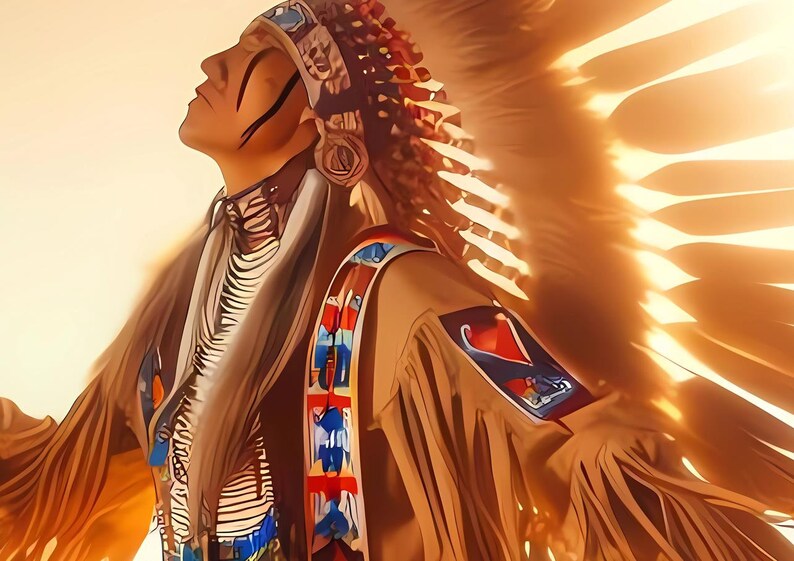 Native American Canvas Wall Art Indigenous Tribal Decor Canvas Wall ...