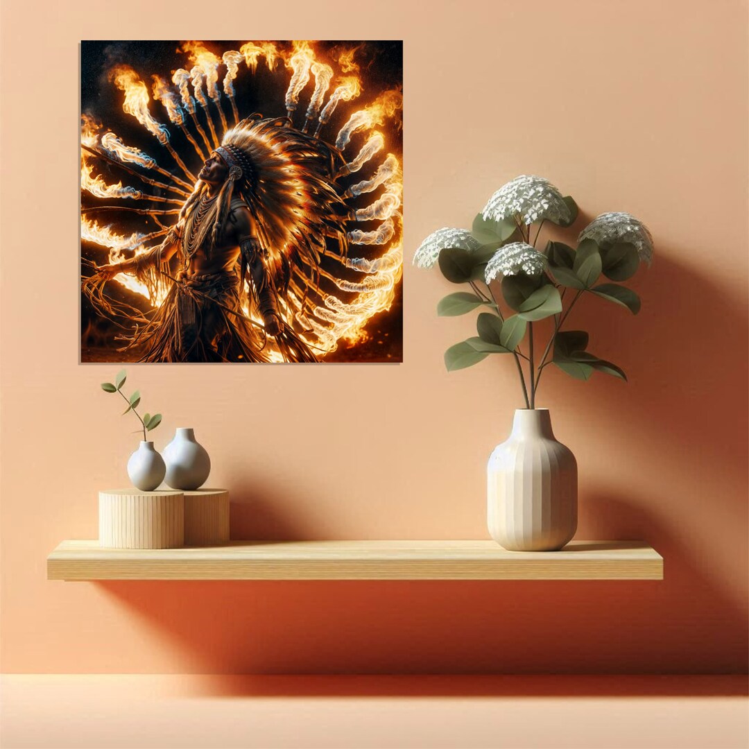 Native American Fire Ceremony Native Americans Canvas Wall Art ...