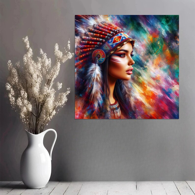 Native Americans Canvas Wall Art Indigenous Tribal Decor Canvas Wall ...