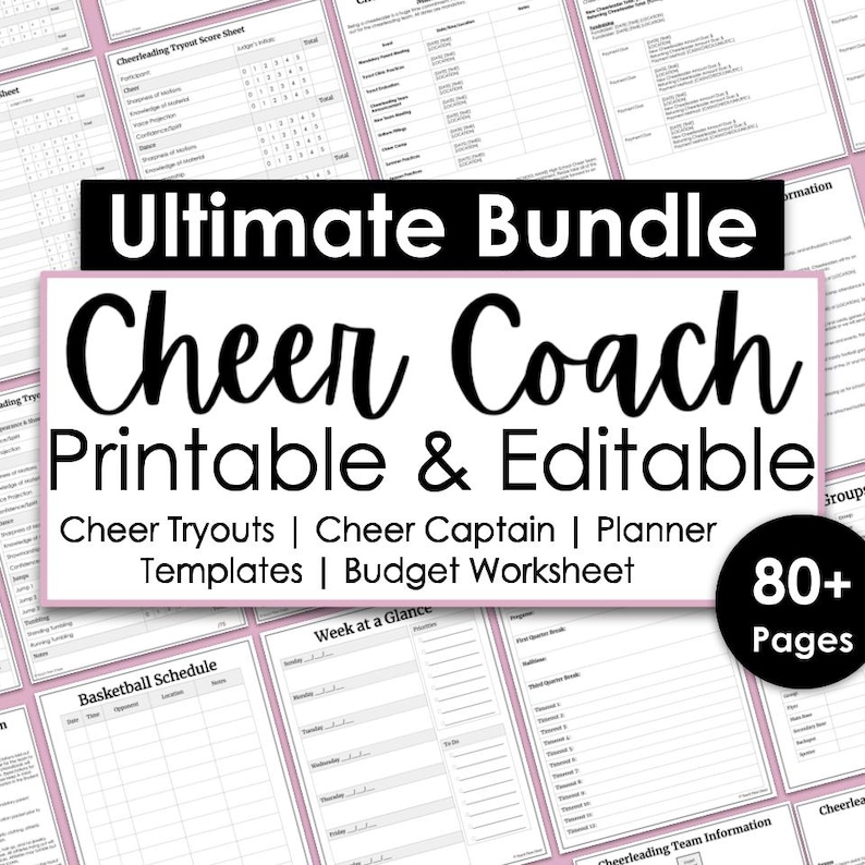 Cheer Coach Bundle: Tryouts, Captain Application, Planner (editable) - Etsy