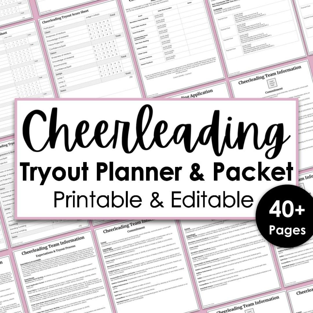 Cheerleading Tryouts Editable Packet and Scoresheets Cheer Tryout ...