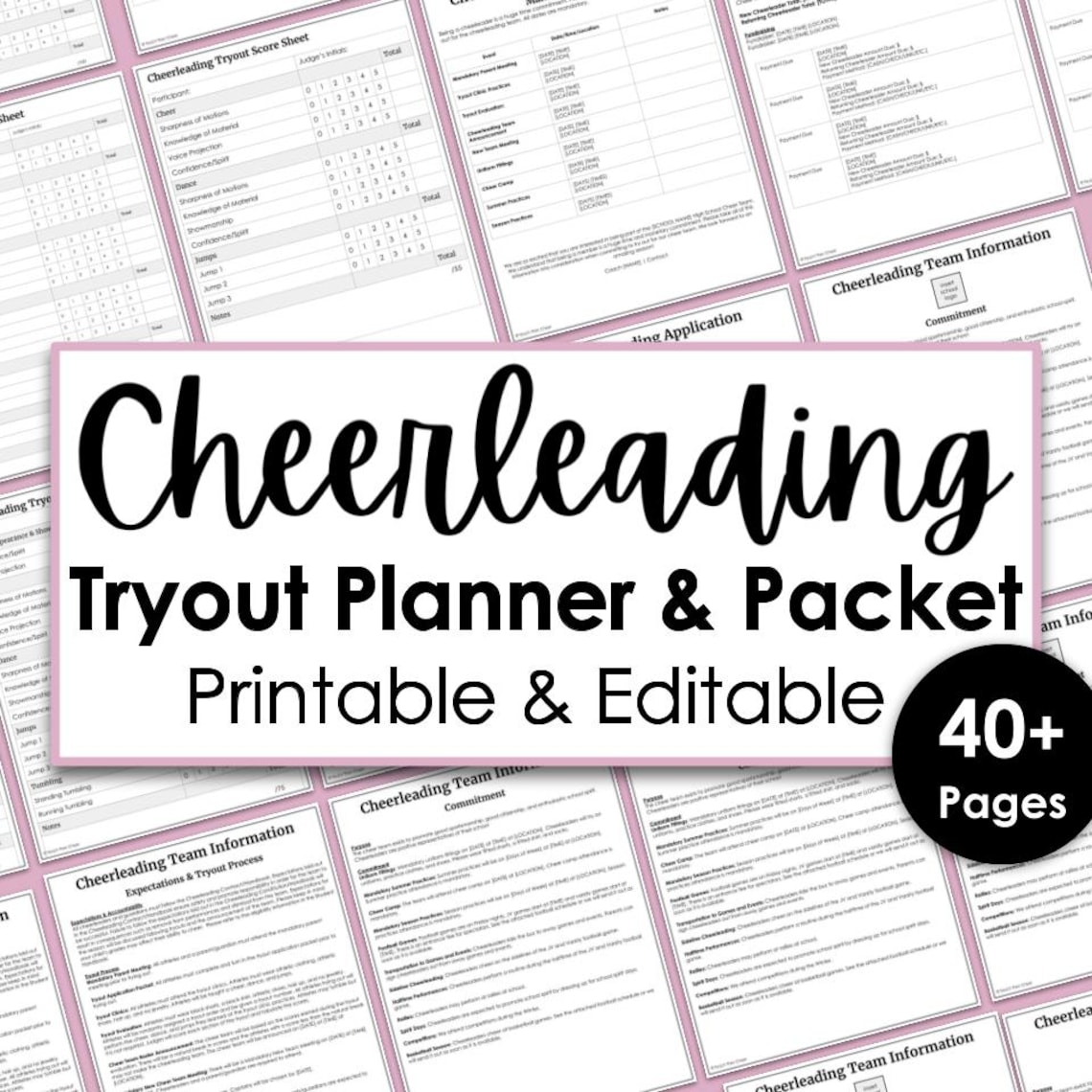 Cheerleading Tryouts Editable Packet and Scoresheets Cheer Tryout ...