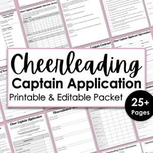 Cheer Captain Application Packet Editable Digital Download - Etsy