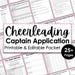 Cheer Captain Application Packet Editable Digital Download - Etsy