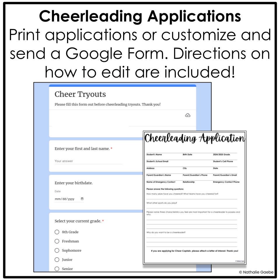 Cheerleading Tryouts Editable Packet and Scoresheets - Etsy