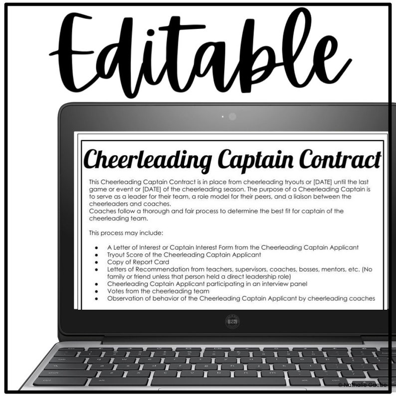 Cheer Captain Application Packet Editable Digital Download - Etsy