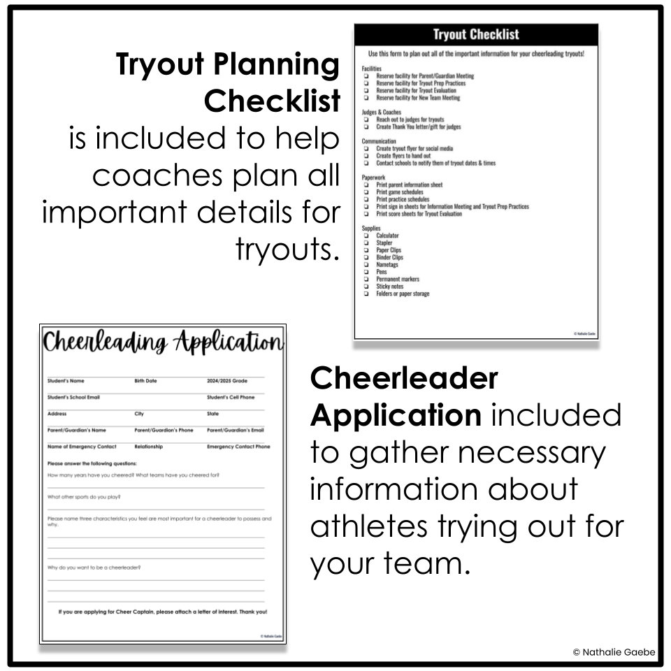 Cheerleading Tryouts Editable Packet and Scoresheets - Etsy
