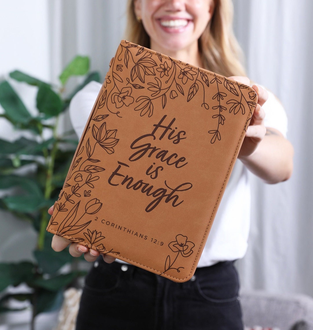 Large Leather Bible Cover With Zipper, Bible Cover Case, Personalized ...