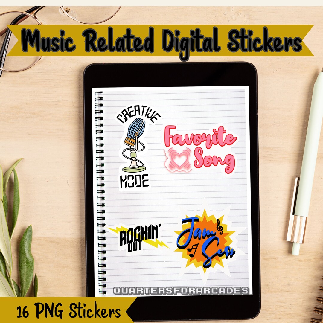 Music Related Digital Stickers, Digital Download Stickers, Music Lover ...