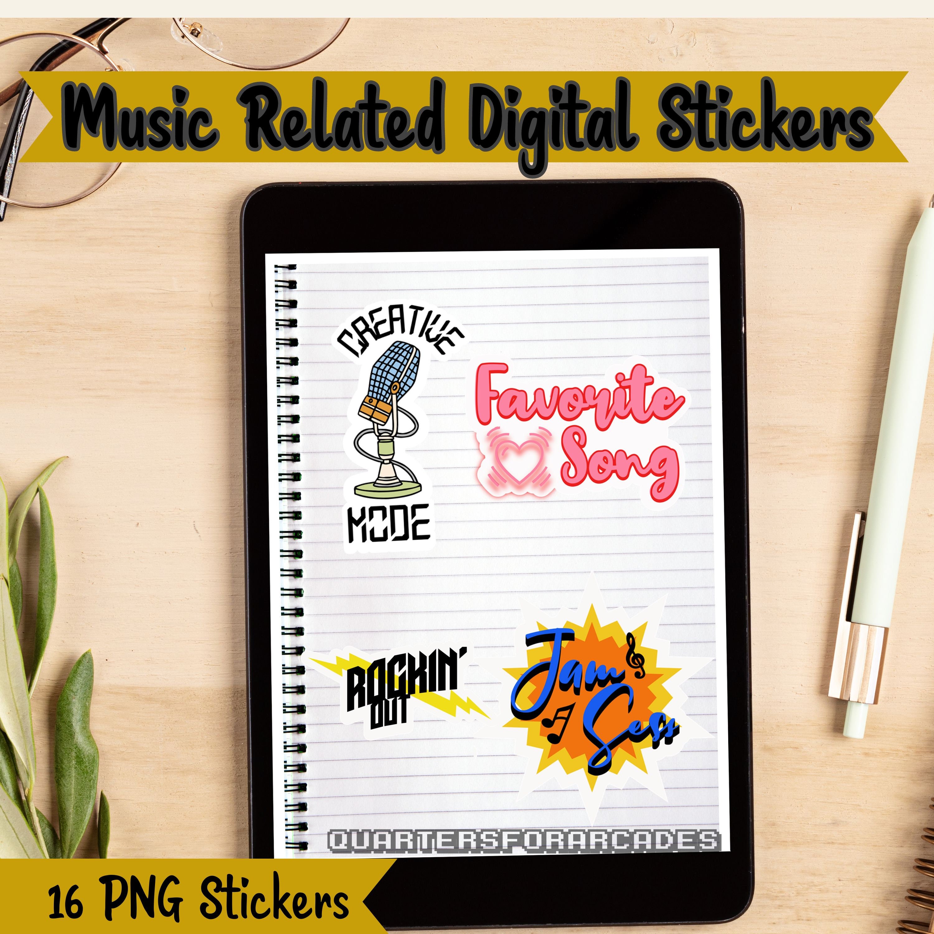 Music Related Digital Stickers, Digital Download Stickers, Music Lover ...