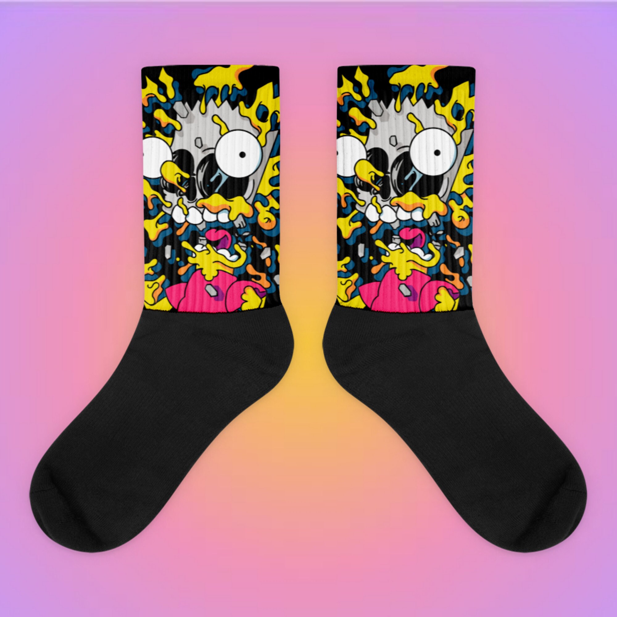 Exploded Bart Simpson socks - Etsy