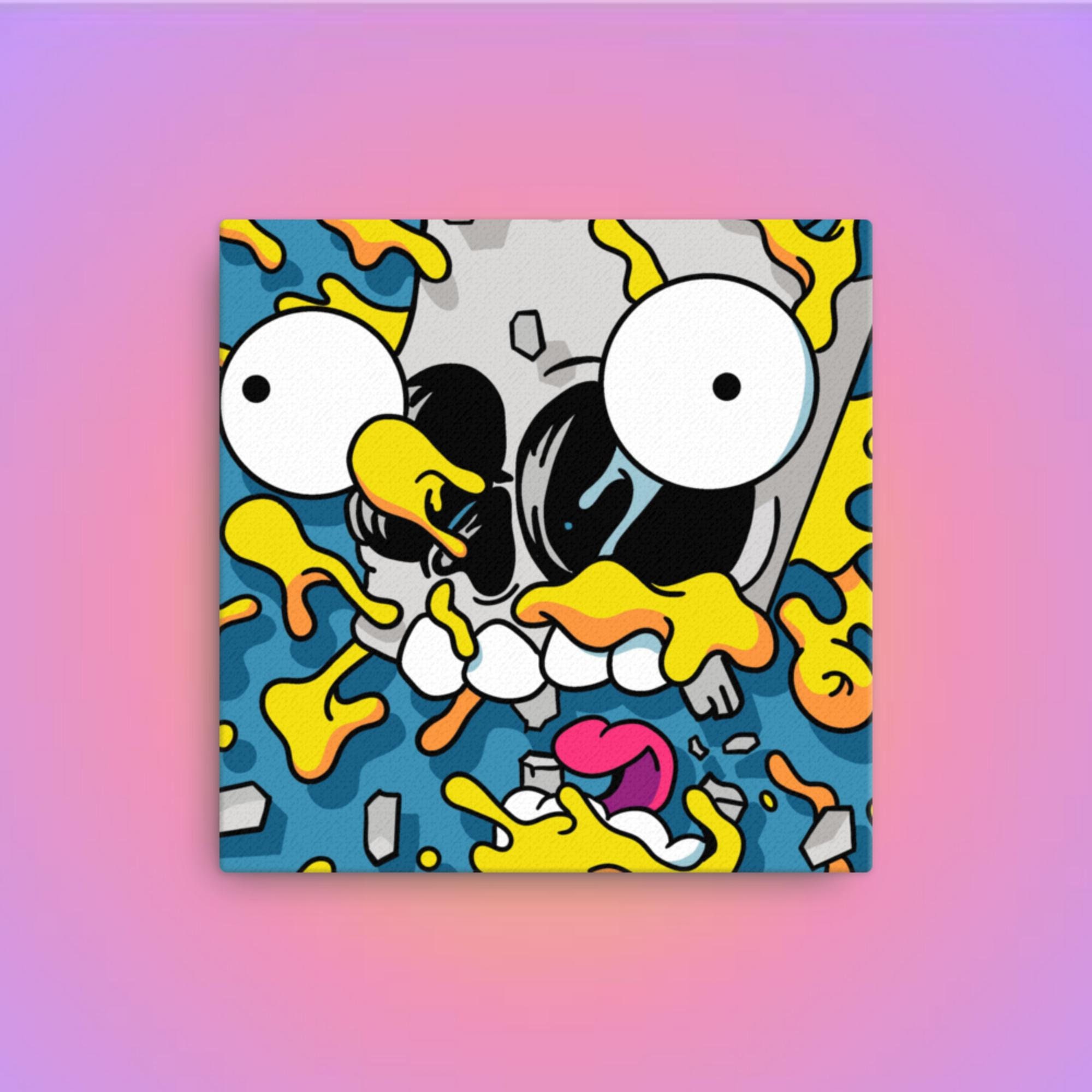 Exploded Bart Simponcanvas - Etsy