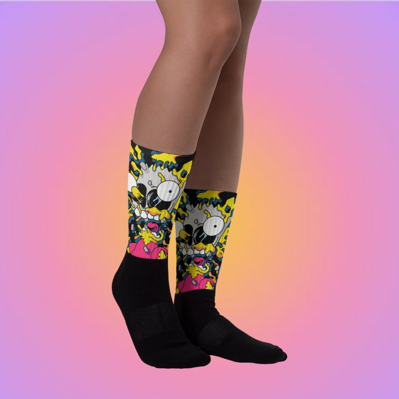 Exploded Bart Simpson socks - Etsy