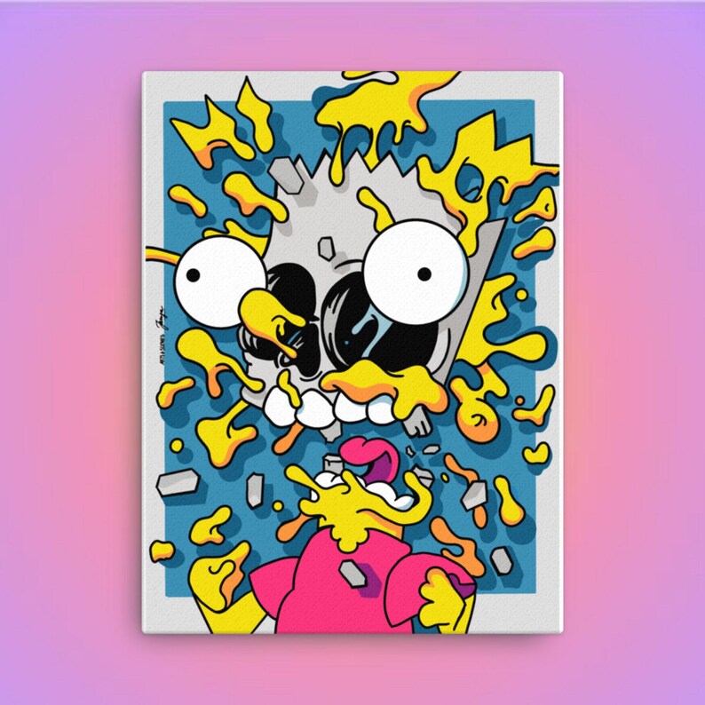 Exploded Bart Simponcanvas - Etsy