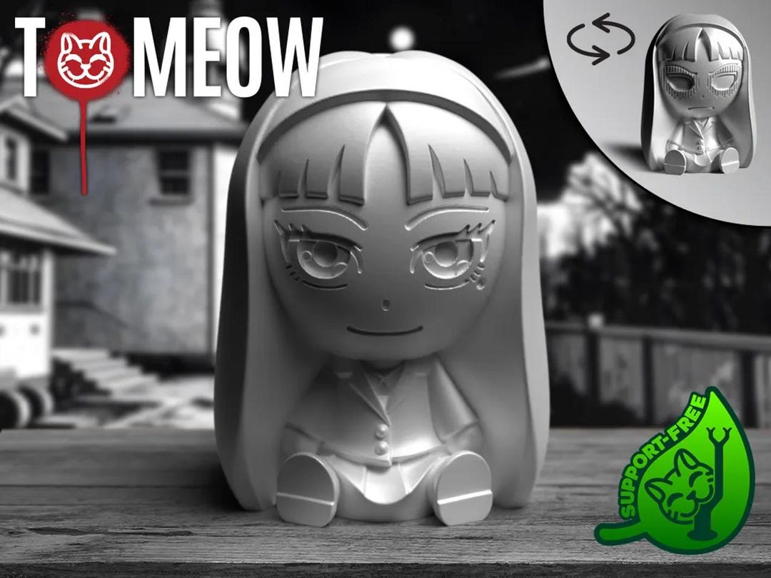 Chibi Tomie Junji Ito Figure Gatto Purr Meow 3D Printed Figure Custom ...