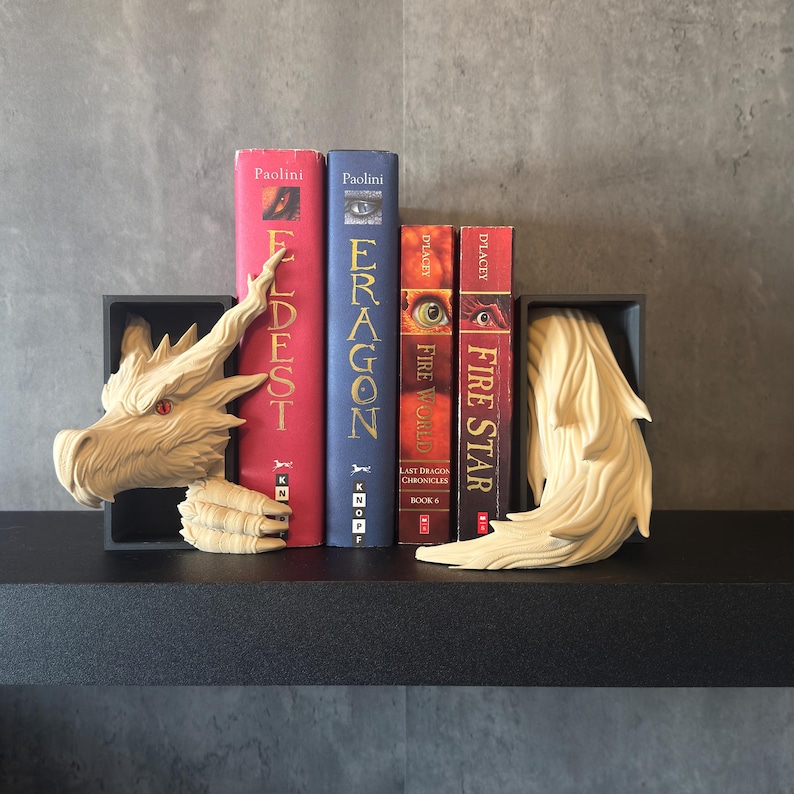 Shadow Dragon Book Nook, Fourth Wing Inspired Bookends, 3D Printed ...
