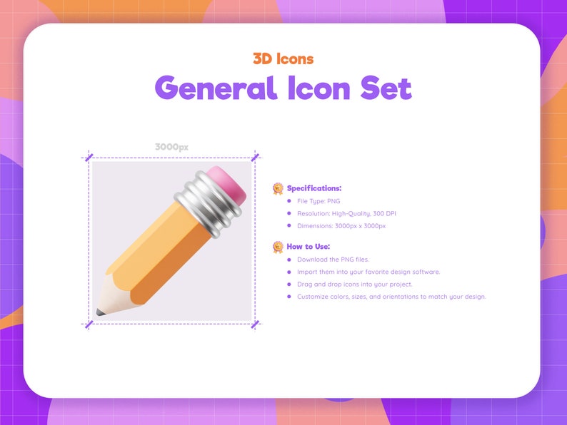 Cute 3D Icon Set | 10 General Icons | Transparent PNG Files | Instant ...