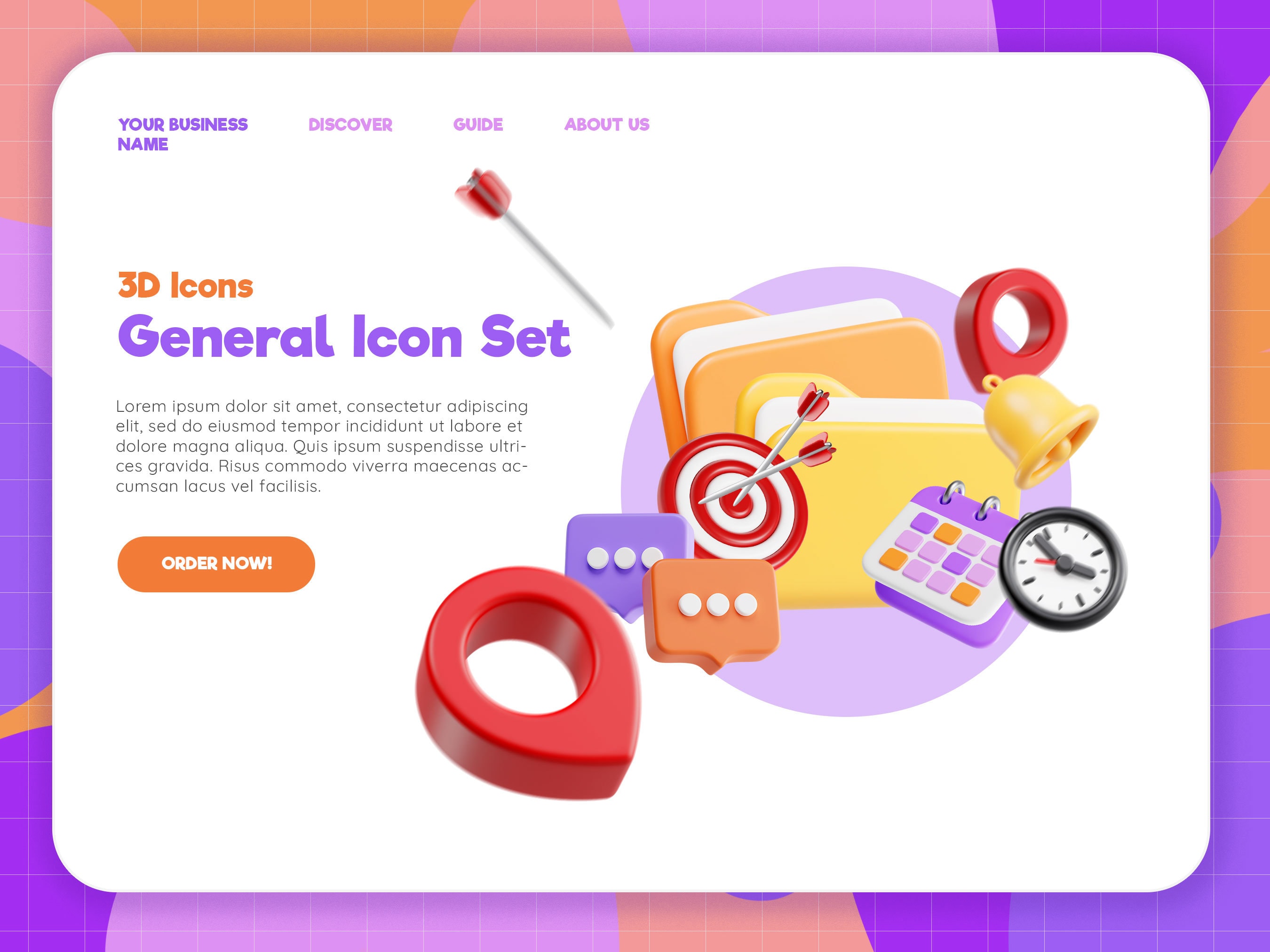 Cute 3D Icon Set | 10 General Icons | Transparent PNG Files | Instant ...