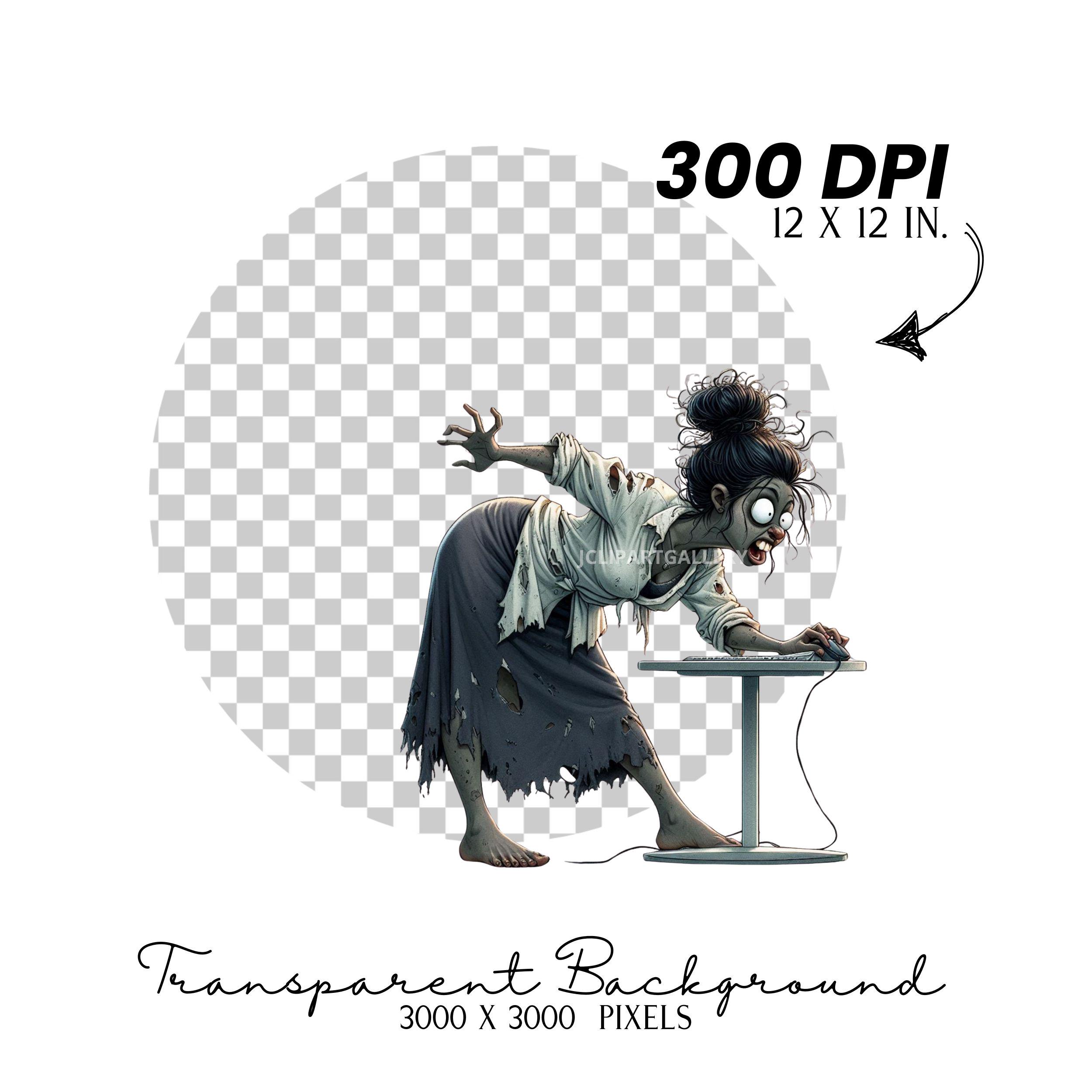 Zombie Office Worker Clipart, Funny Burnout Employee PNG Bundle, Tired ...