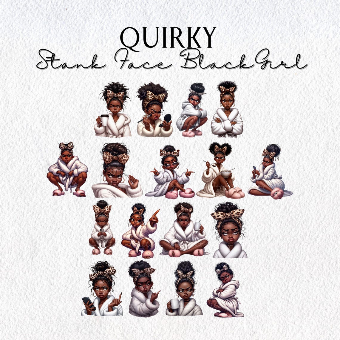 Quirky Stank Face Black Girl Clipart, Funny Sassy Mood Girl, Black Girl ...