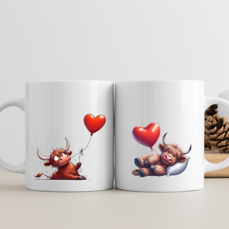 23 Funny Highland Cow PNG Clipart Bundle, Quirky Highland Cows, Funny ...