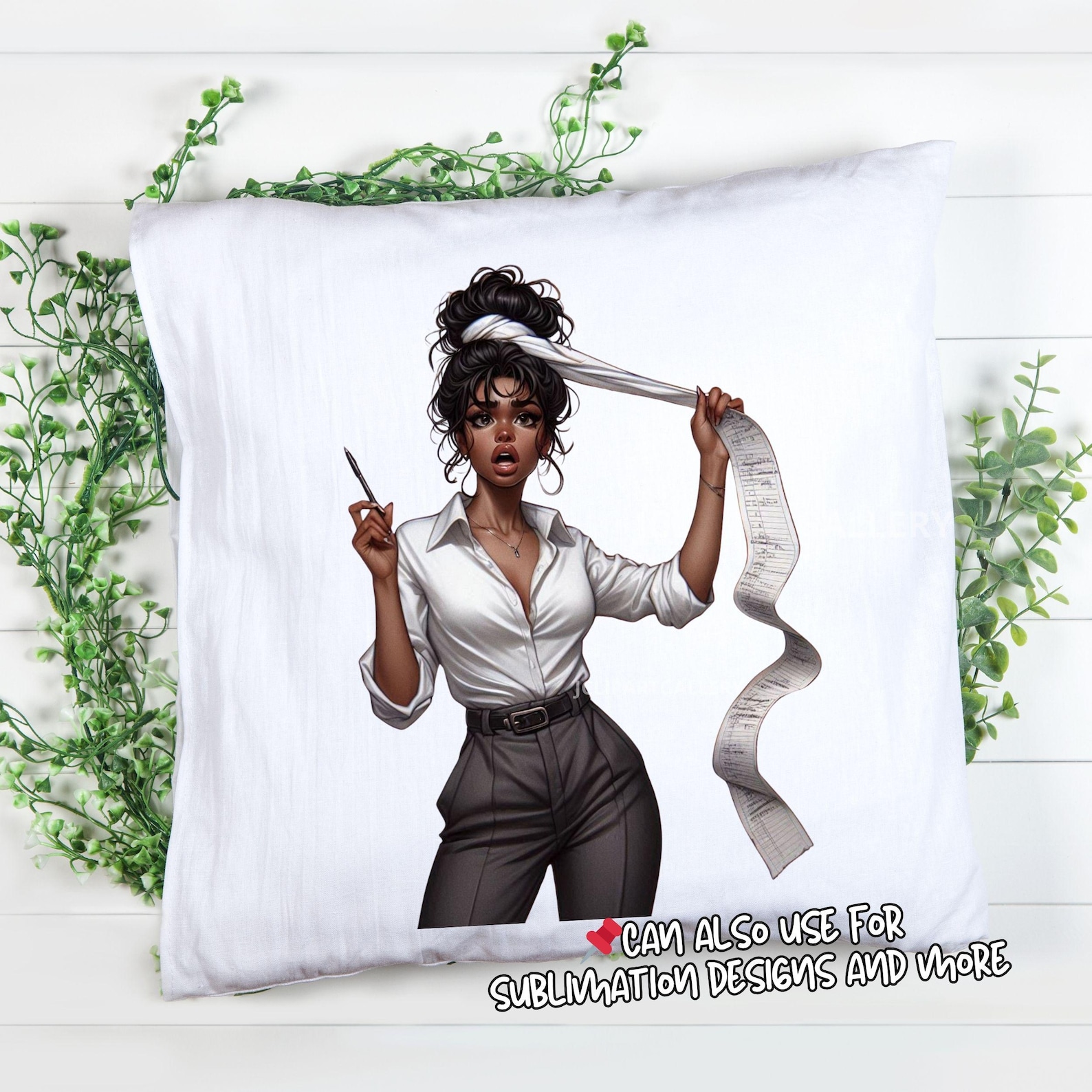 Overtime Queen Black Woman Clipart, Busy Office Lady, Working Hard Girl ...