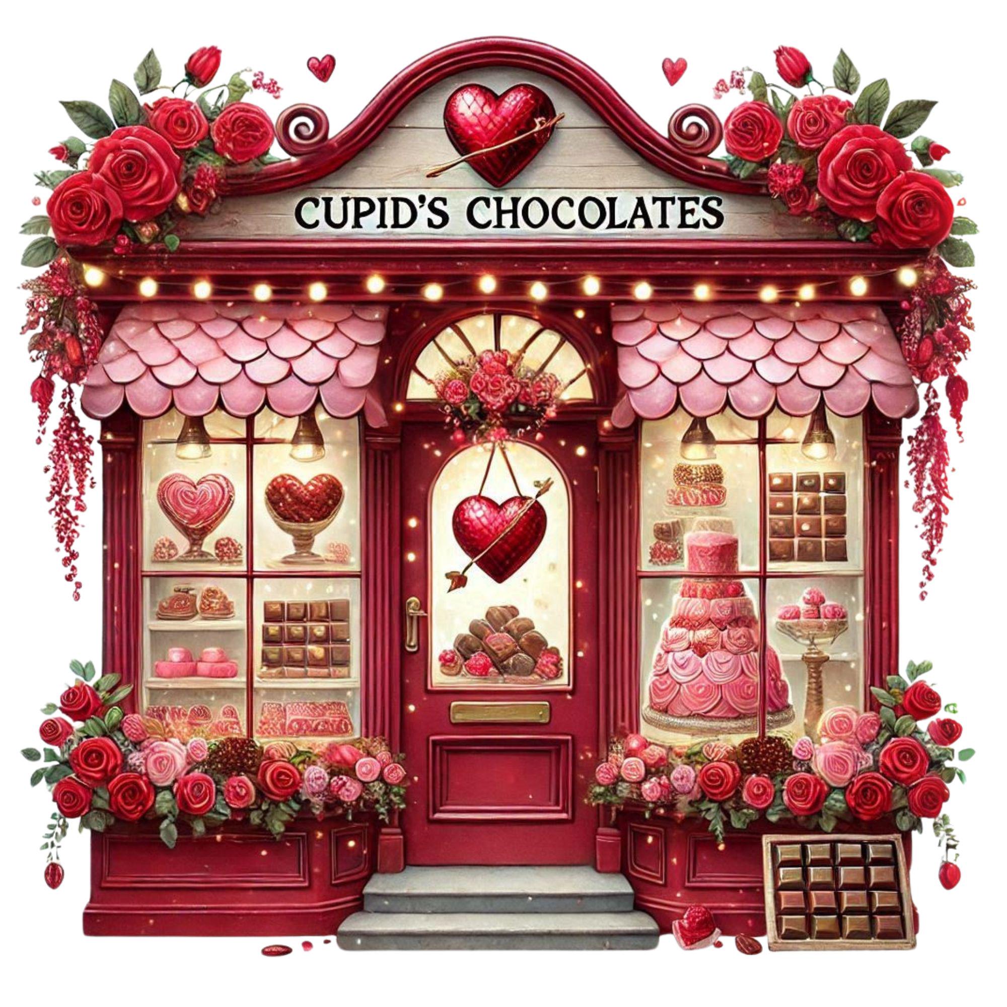 Valentine Shop Watercolor Clipart, Fantasy Floral Shop (digital ...