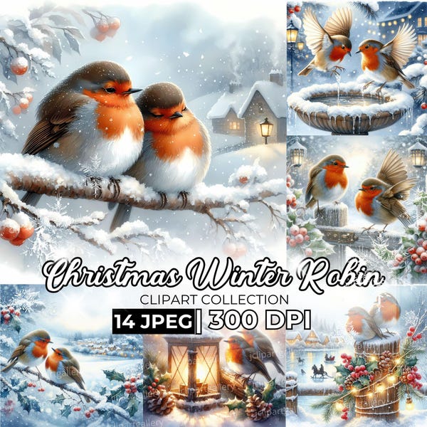 Robin Scene Digital Image - Etsy