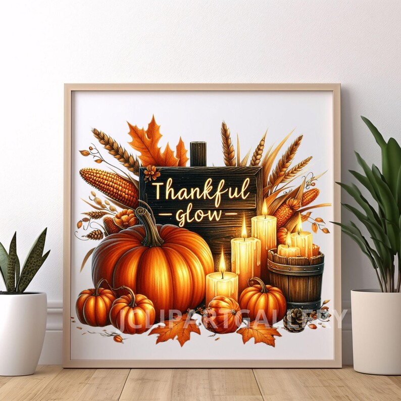 14 Fall Thanksgiving JPEG Clipart Bundle, Autumn Harvest, Printable ...