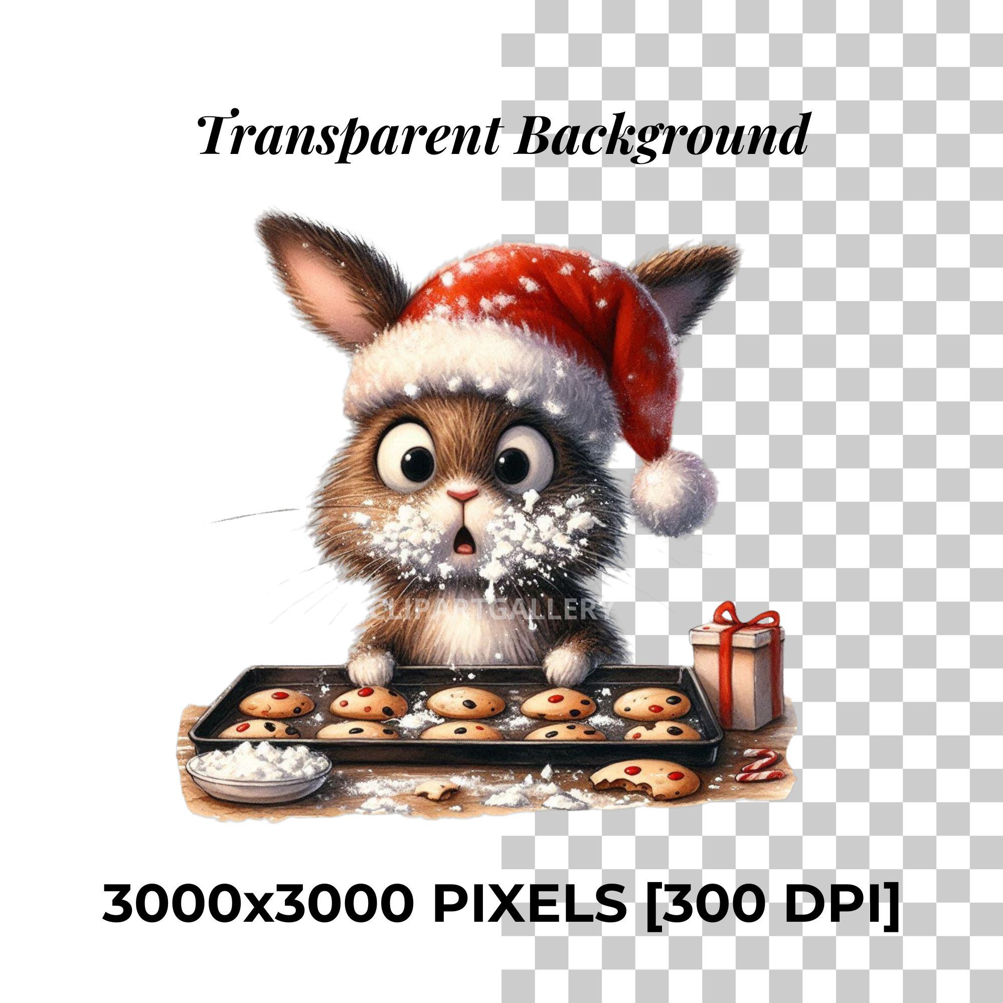 Quirky Funny Christmas Bunny PNG Clipart Bundle, Adorable Bunny With ...