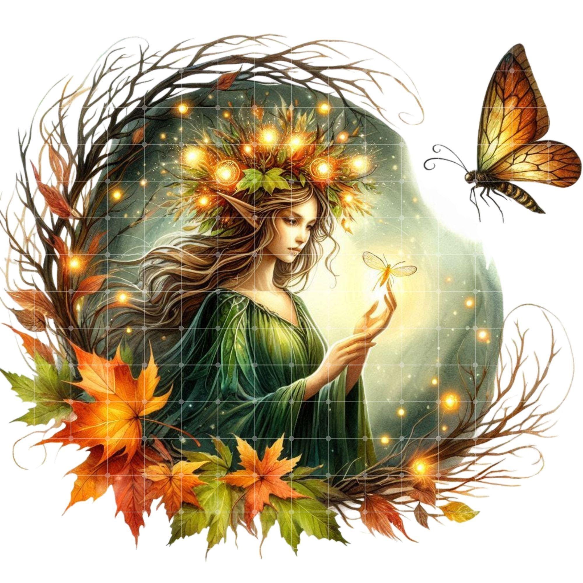 Woodland Elf Clipart JPEG Bundle, Mystical Forest Elf Art, Enchanted ...