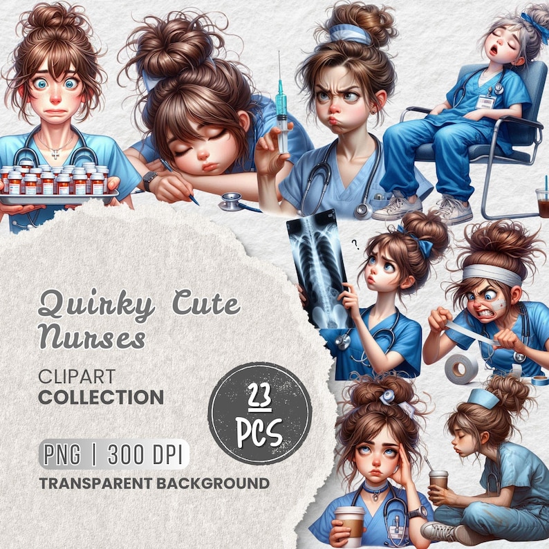 Quirky Nurse Png Clipart, Funny Nurse Clipart, Needle Clipart, Hospital ...