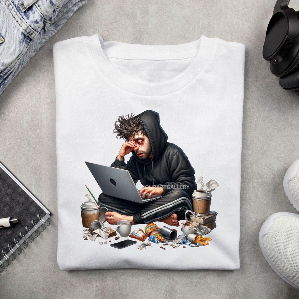Quirky Sleepy Men Clipart, Lazy Tired Guy Clipart, Funny Sleep Deprived ...