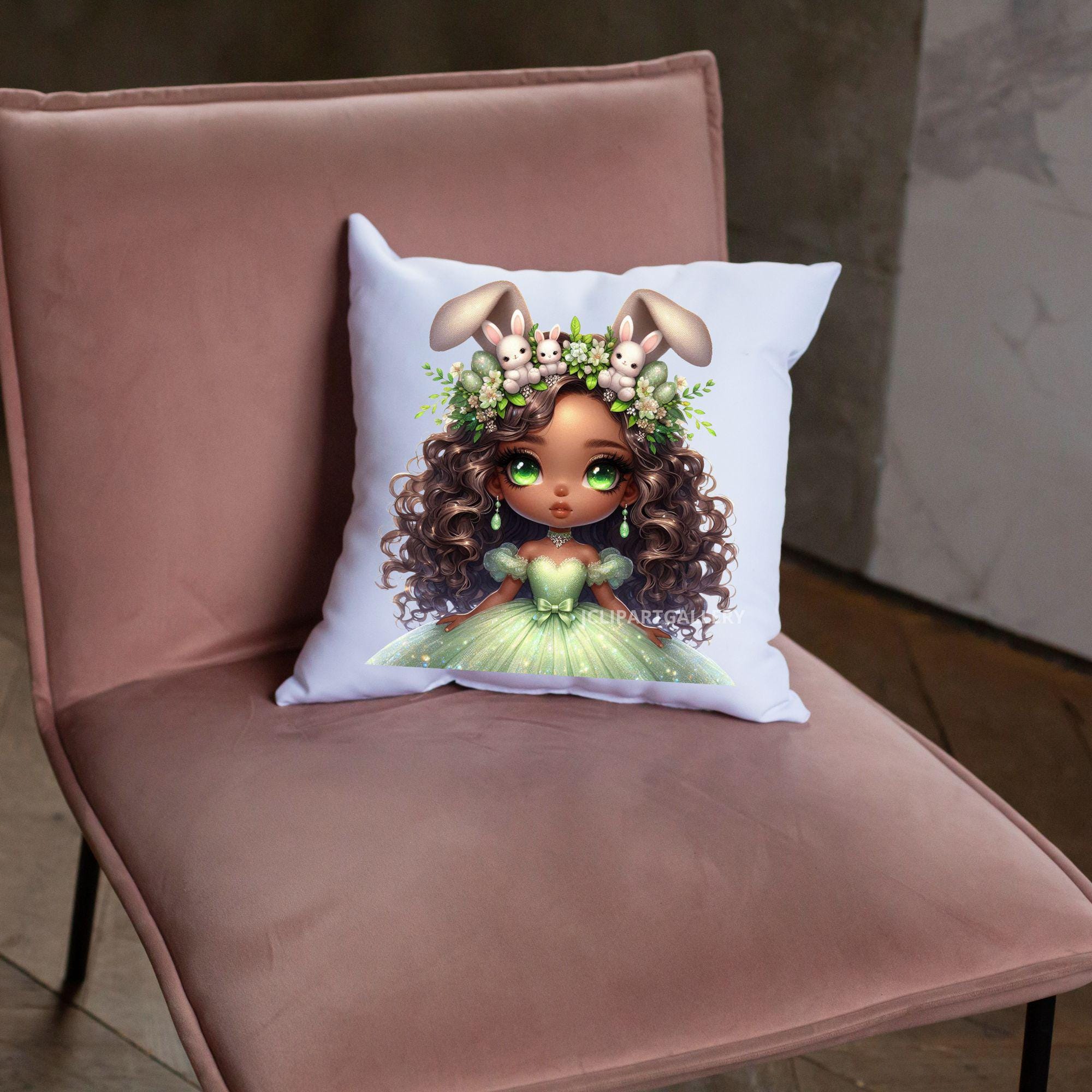 20 Black Girl Easter Clipart Bundle Party PNG Easter Bunny Pretty ...