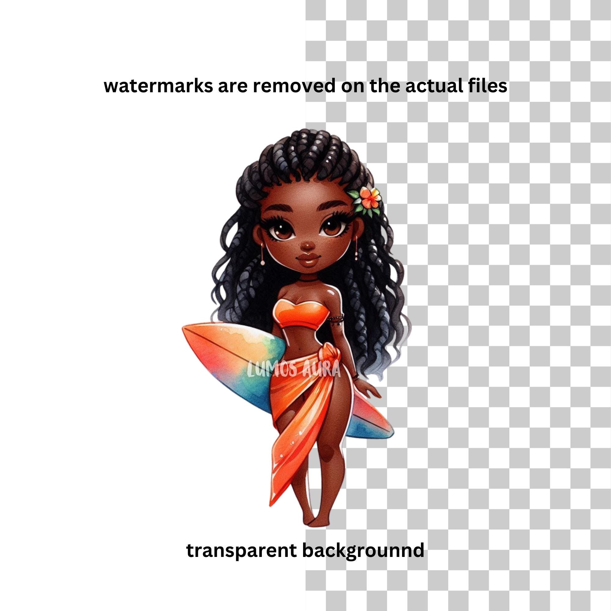 Summer Black Girls PNG, Beach Girls Cliparts, African American Girl ...