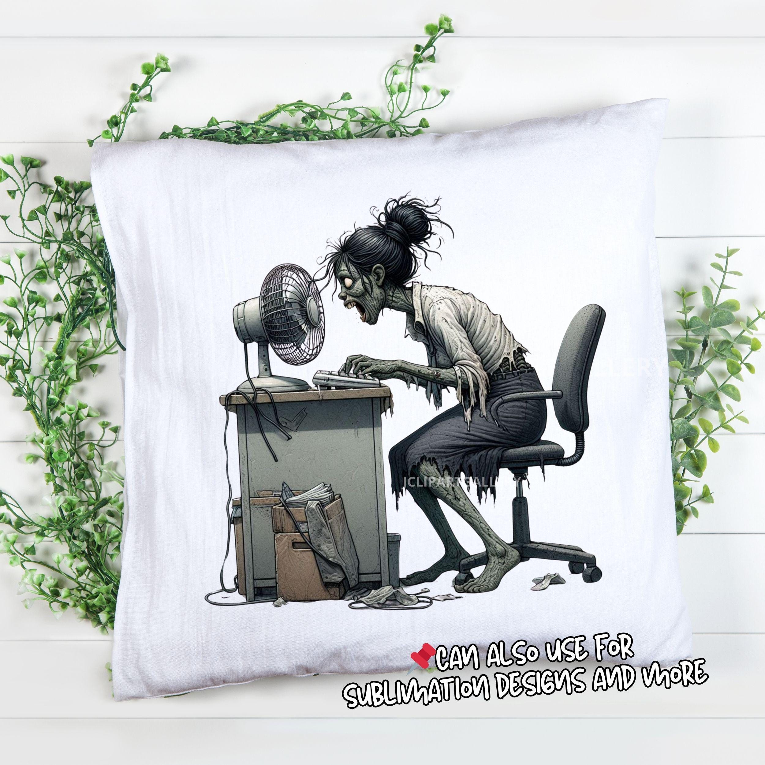 Zombie Office Worker Clipart, Funny Burnout Employee PNG Bundle, Tired ...