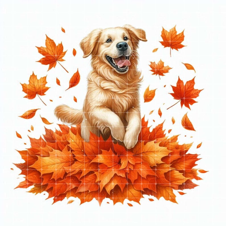 Fall Dog JPEG Clipart Bundle, Pumpkin Patch Dog Illustrations, Cute ...