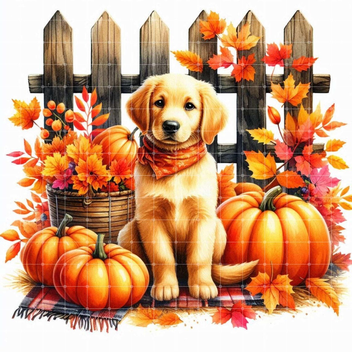 Fall Dog JPEG Clipart Bundle, Pumpkin Patch Dog Illustrations, Cute ...
