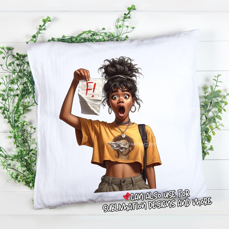 Quirky College Black Girl Clipart Bundle, Melanin College Student, Afro ...