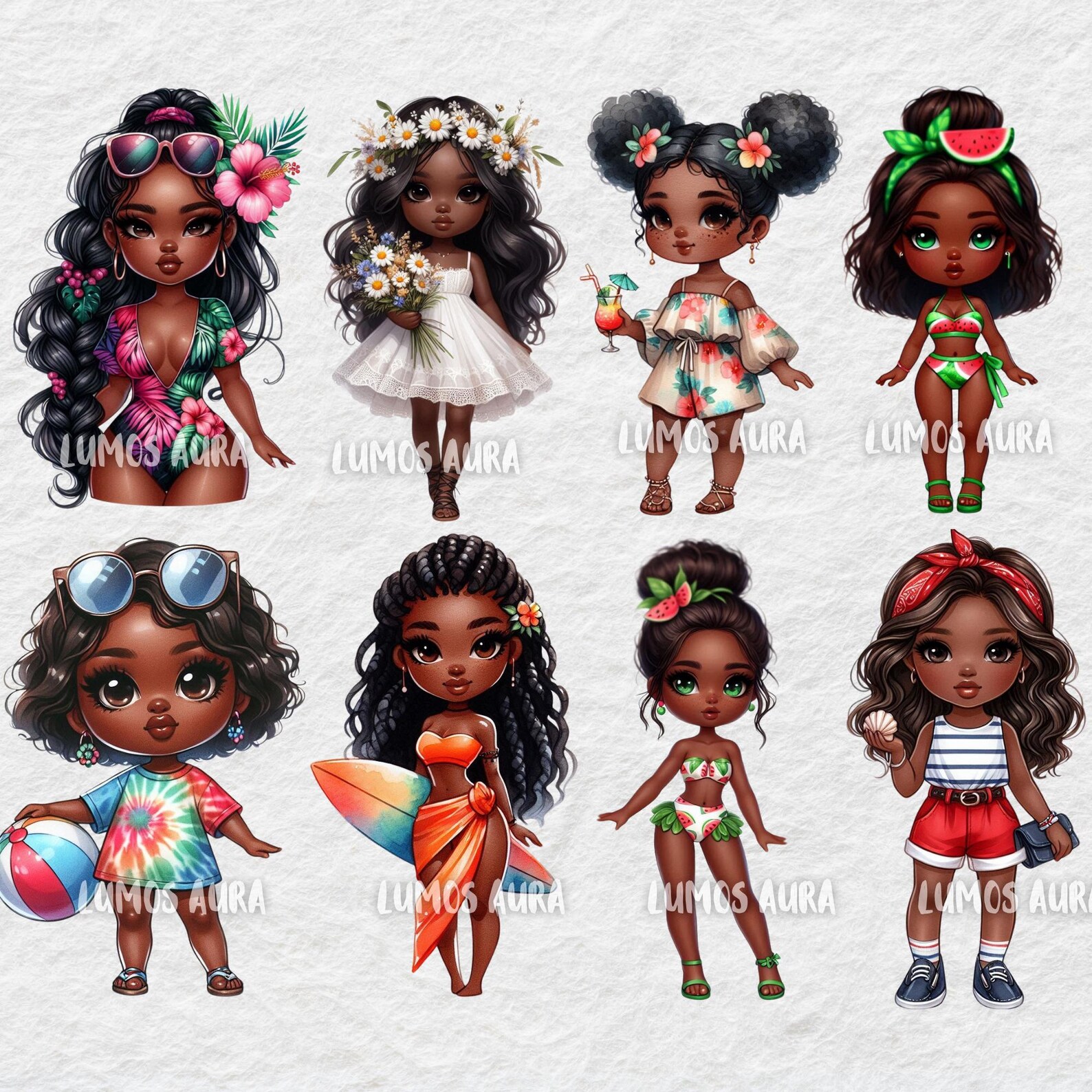 Summer Black Girls PNG, Beach Girls Cliparts, African American Girl ...