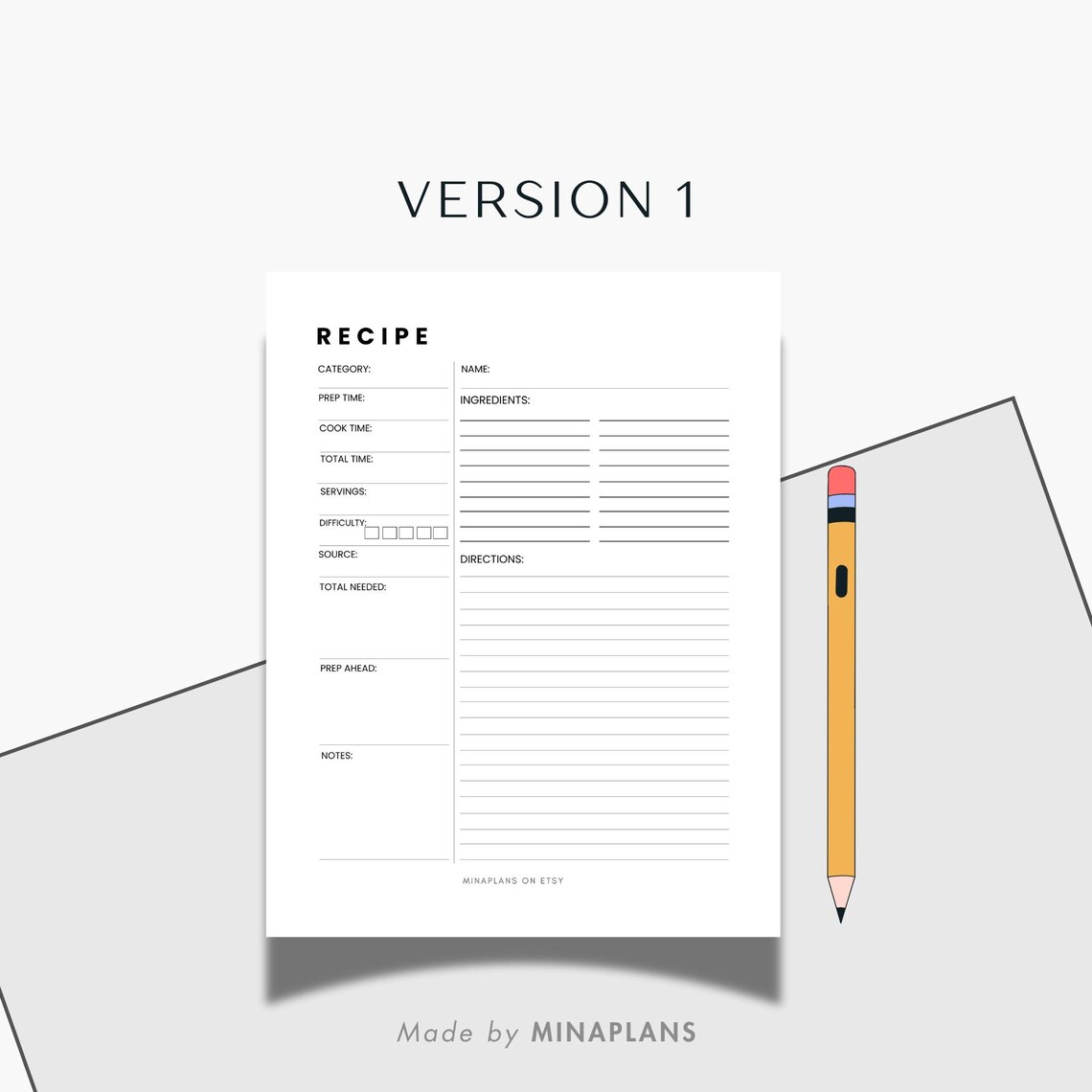 Recipe Book Template, Digital Recipe Book, Recipe Template, Digital ...