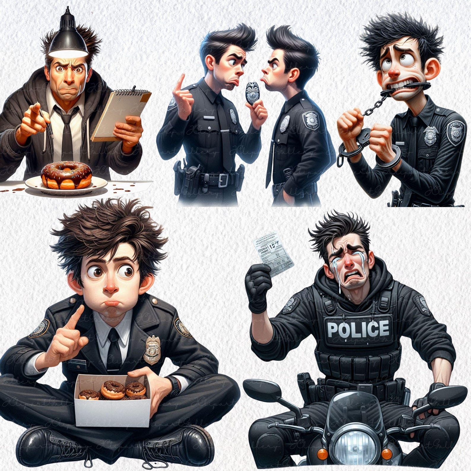 Funny Policeman Clipart PNG, Quirky Police Officer, Man in Uniform ...
