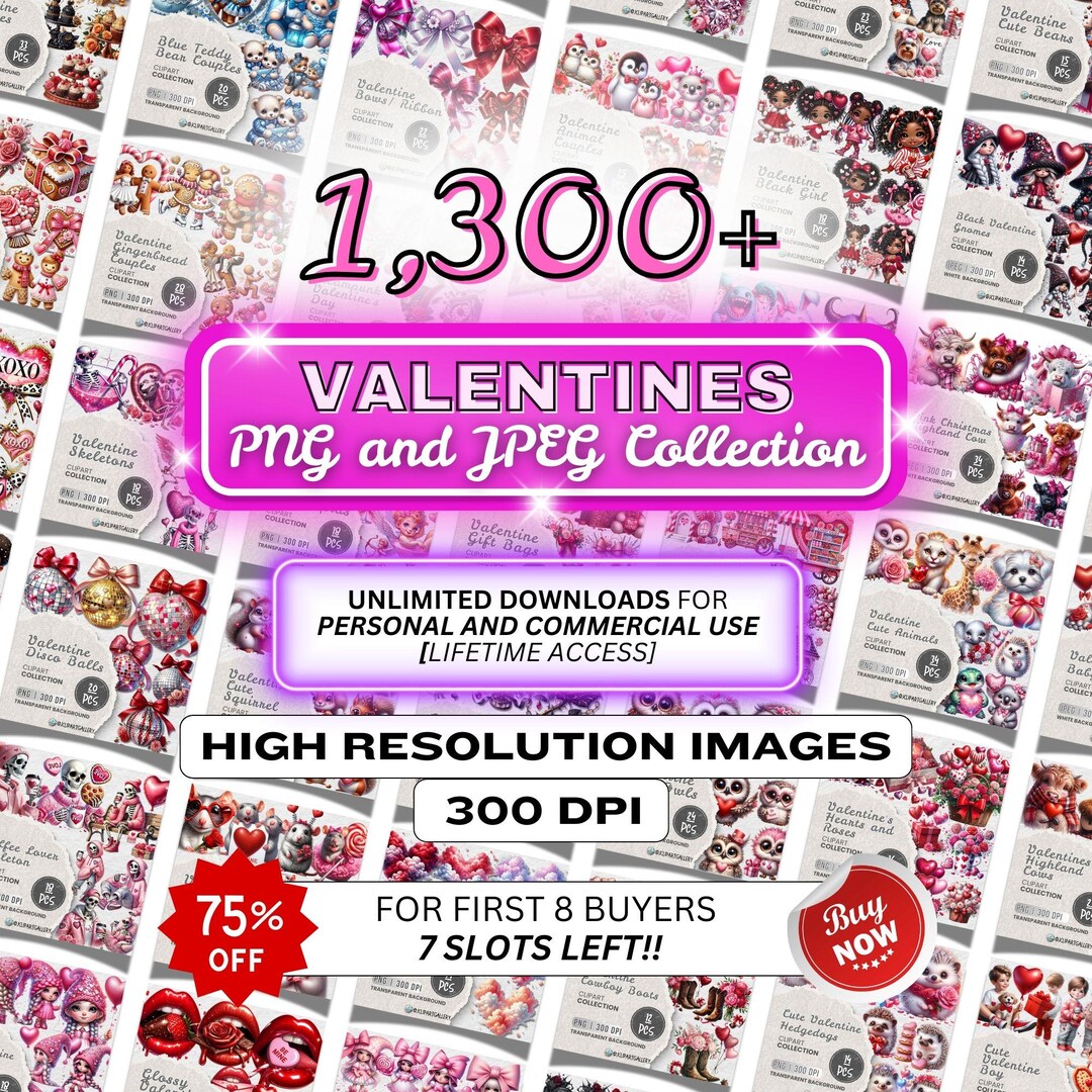 Valentine Mega Bundle Png Bundle, Watercolor Valentines, Valentine ...