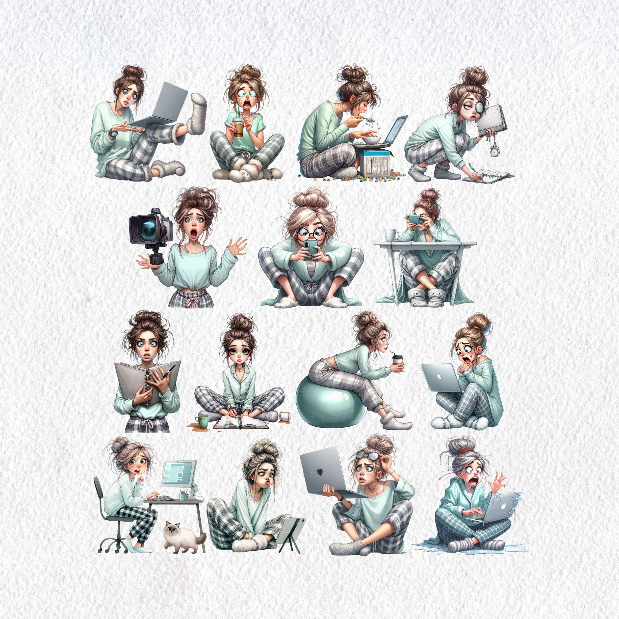 Quirky Morning Meeting Clipart, Funny Zoom Meeting Girl, Quirky Planner ...